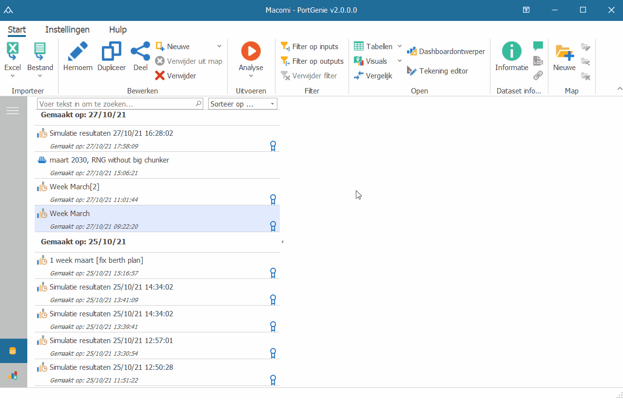 Vergelijken resultaten | Macomi